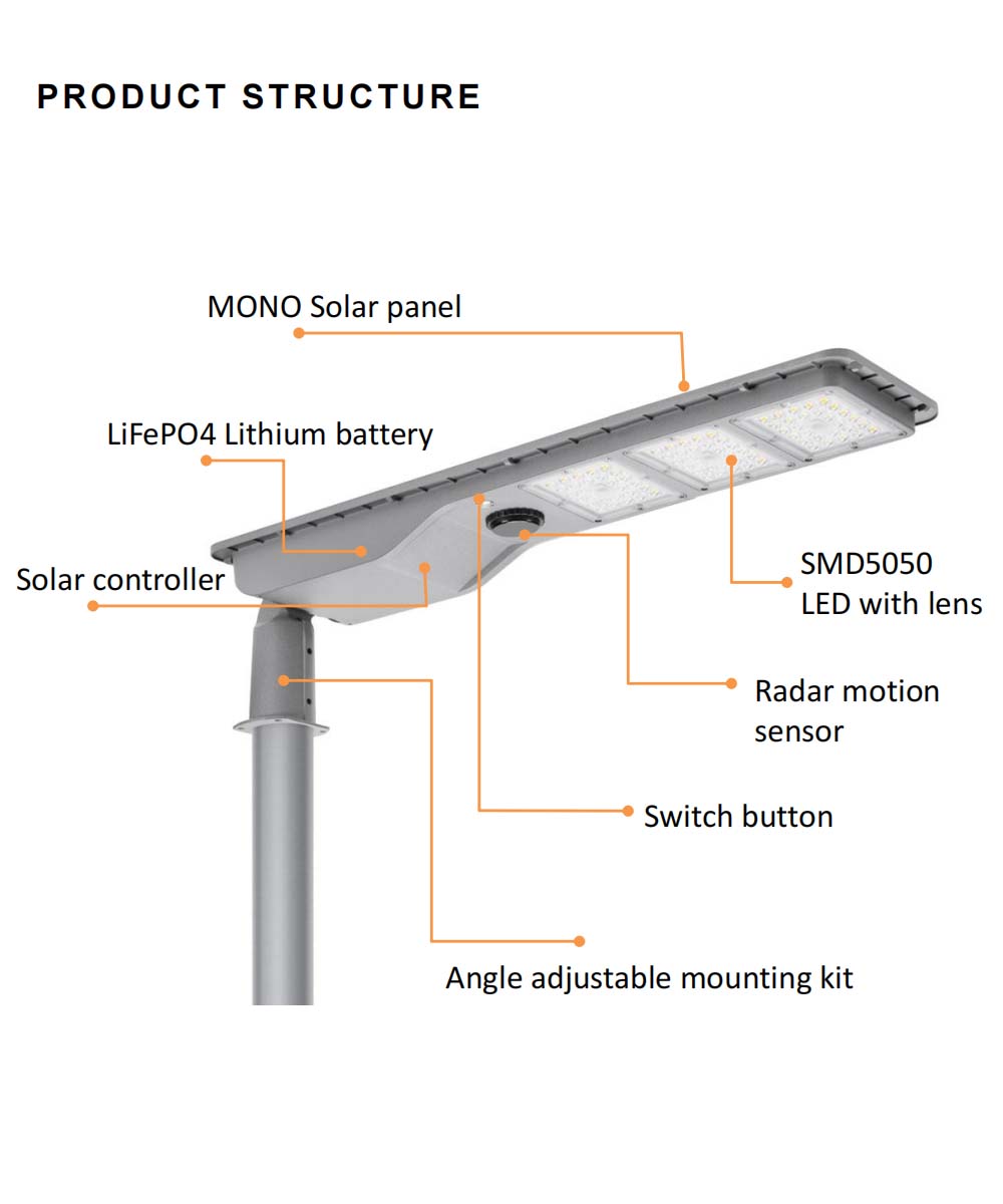 High Lumen Die-aluminum Waterproof All In One Solar Street Light with ...